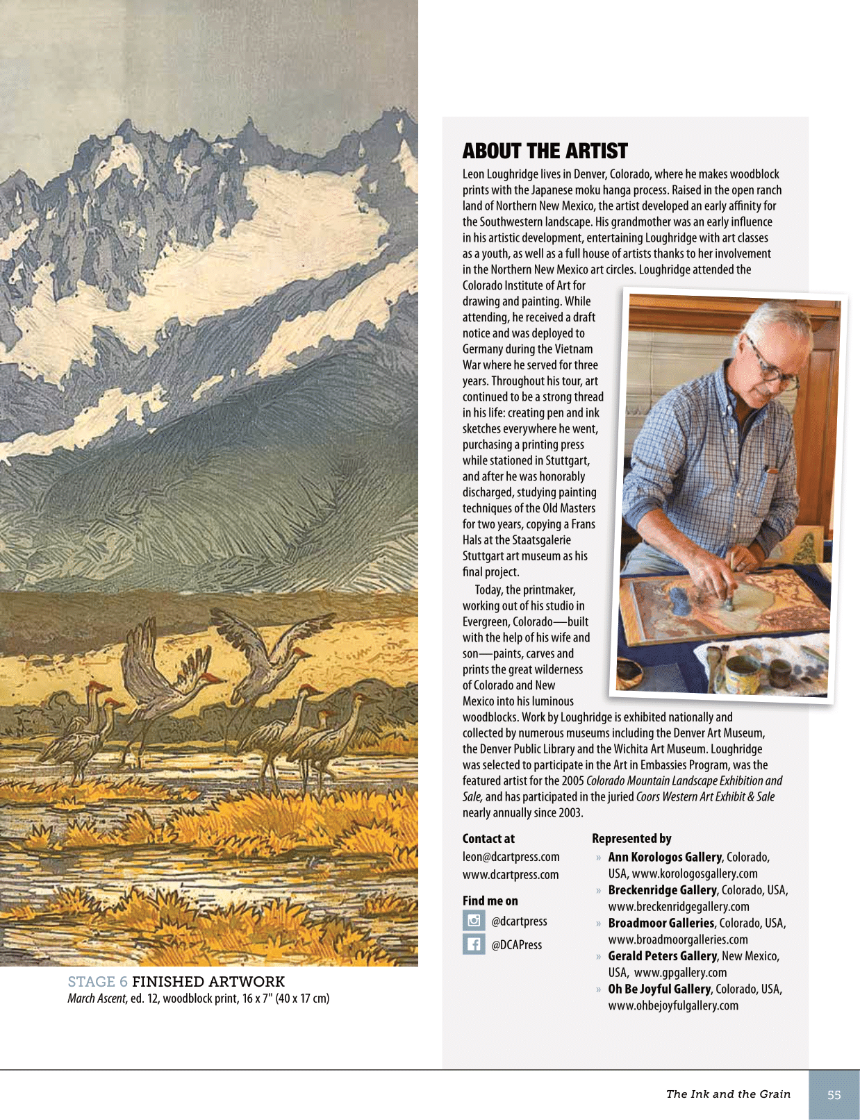 Leon Loughridge Woodblock Technique | Ann Korologos Gallery